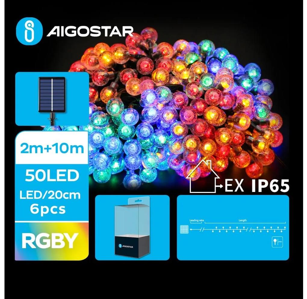 Aigostar B.V. | Aigostar - LED Solární dekorační řetěz 50xLED/8 funkcí 12m IP65 multicolor | AI0431