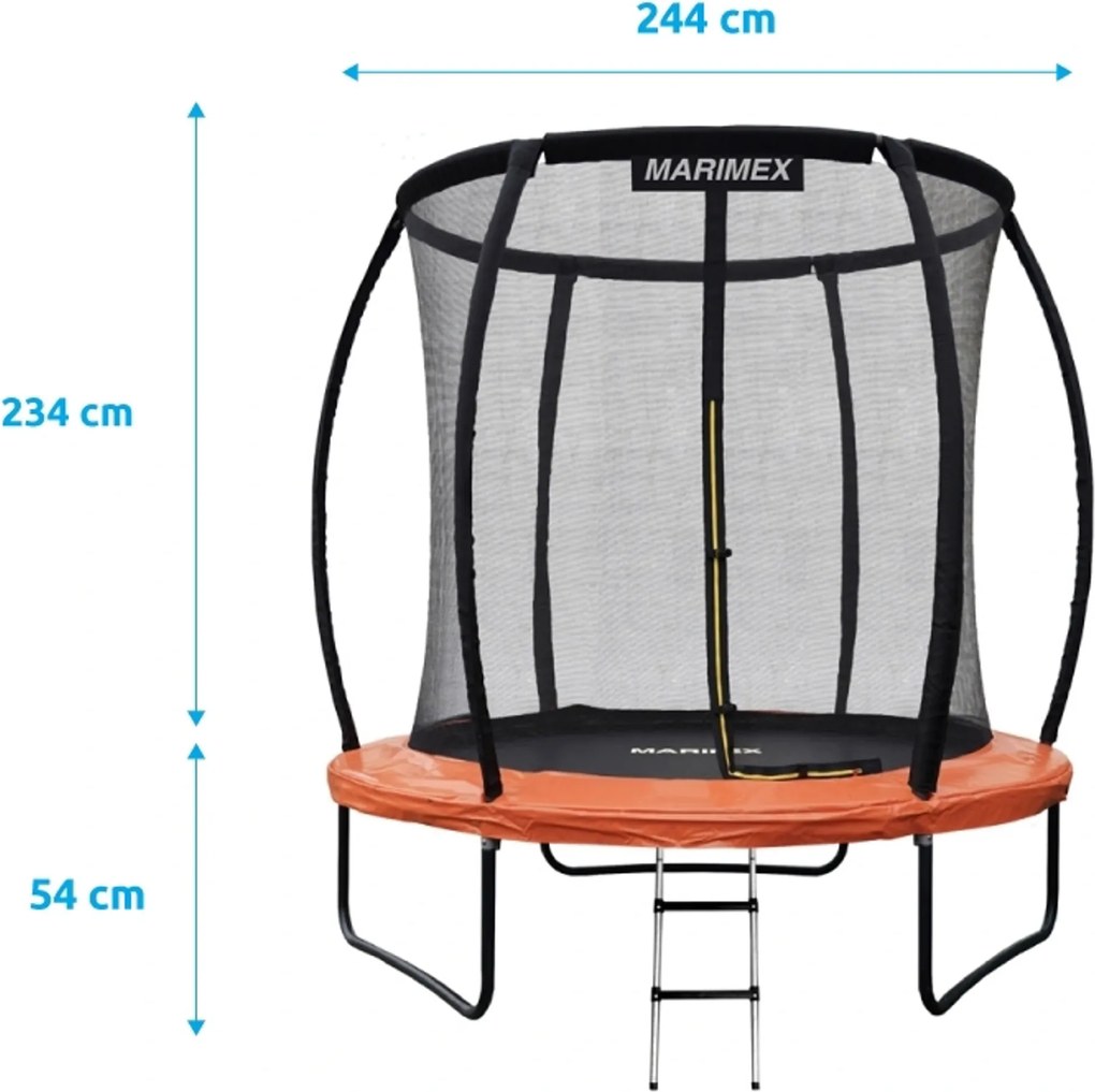 Marimex | Trampolína Marimex Premium 244 cm + vnitřní ochranná síť + schůdky ZDARMA | 19000103