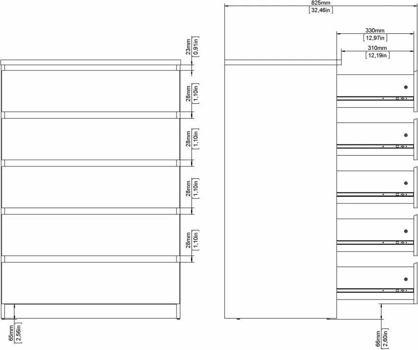 FALCO Komoda Simplicity 231 bílý lesk
