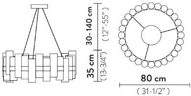 SLAMP LALSL00GRD01T00NMTEU La Lollo Gradient suspension L, designové závěsné svítidlo, 80W LED 2700K stmívatelné, průměr 80cm