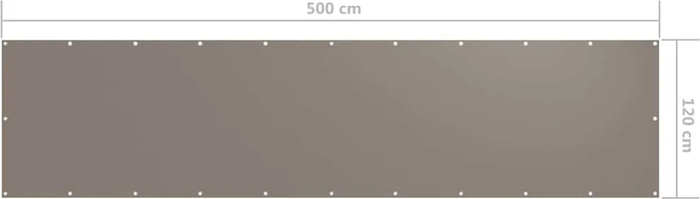 Balkónová zástěna taupe 120 x 500 cm oxfordská látka 134994