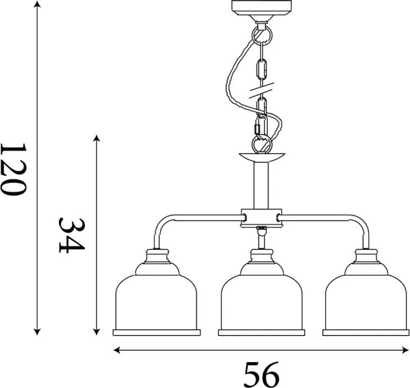Searchlight 1683-3SS Závěsný lustr BISTRO SATIN, tříramenný
