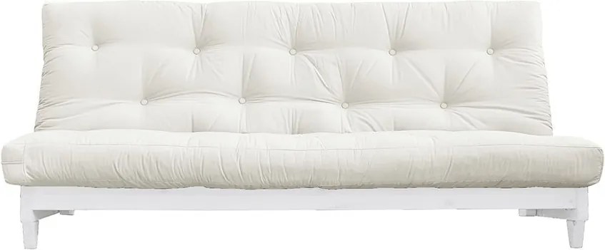 Variabilní pohovka Fresh White/Natural 82 × 200 × 100 cm
