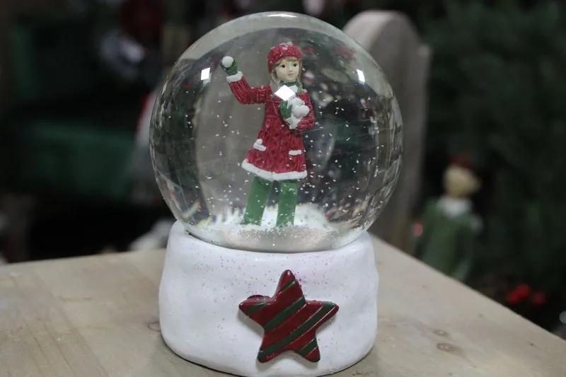 Vánoční sněhová koule s holčičkou 13cm