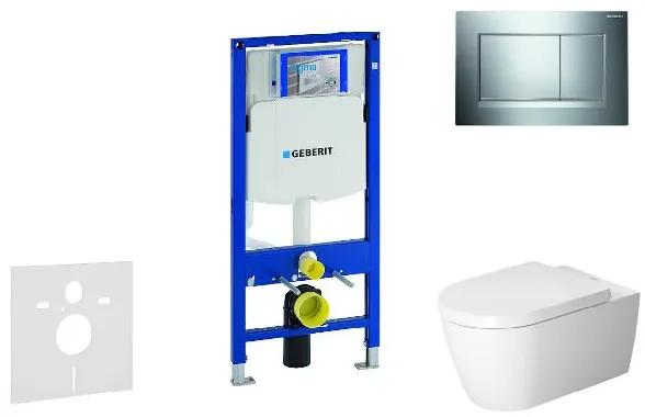 Geberit Duofix - Modul pro závěsné WC s tlačítkem Sigma30, lesklý chrom/chrom mat + Duravit ME by Starck - WC a sedátko, Rimless, SoftClose 111.300.00.5 NM6