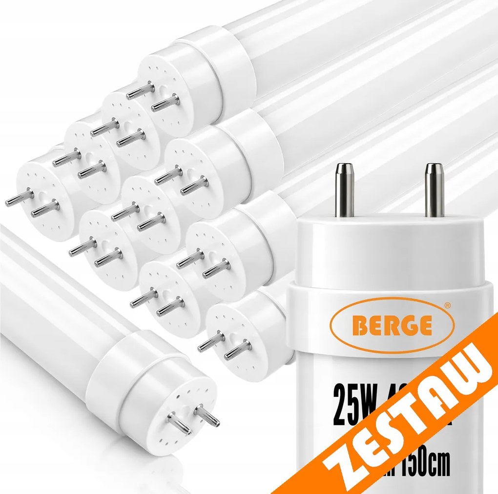 10x LED trubice 150cm 25W 2500lm 4000K - neutrální bílá