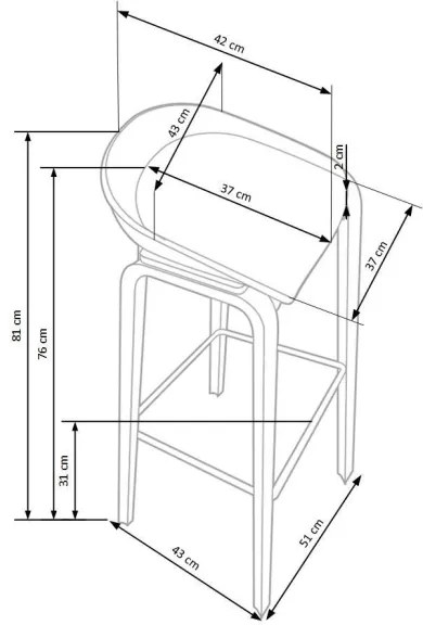 Barová židle 81x51 cm béžová/bílá