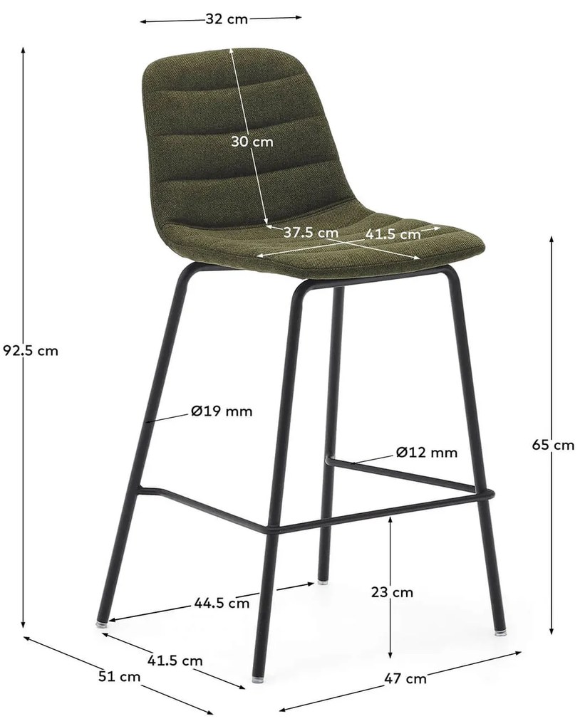 Barová židle luzinda 65 cm zelená MUZZA