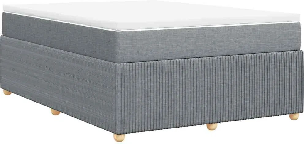 Box spring postel s matrací světle šedá 140 x 190 cm textil 3285567