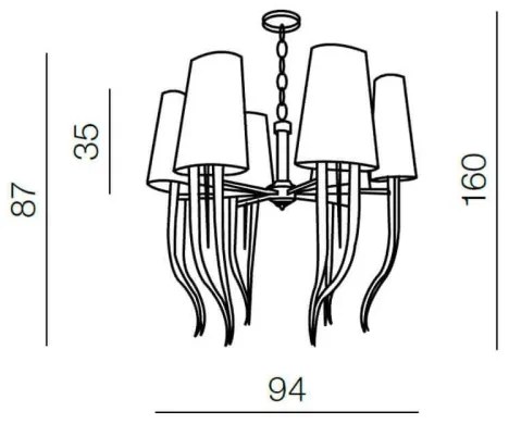 Azzardo AZ1389 - Lustr na řetězu DIABLO 12xE14/11W/230V bílá