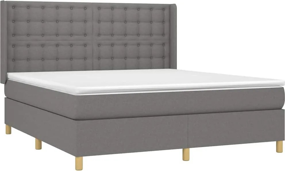 Box spring postel s matrací tmavě šedá 160x200 cm textil 3132322