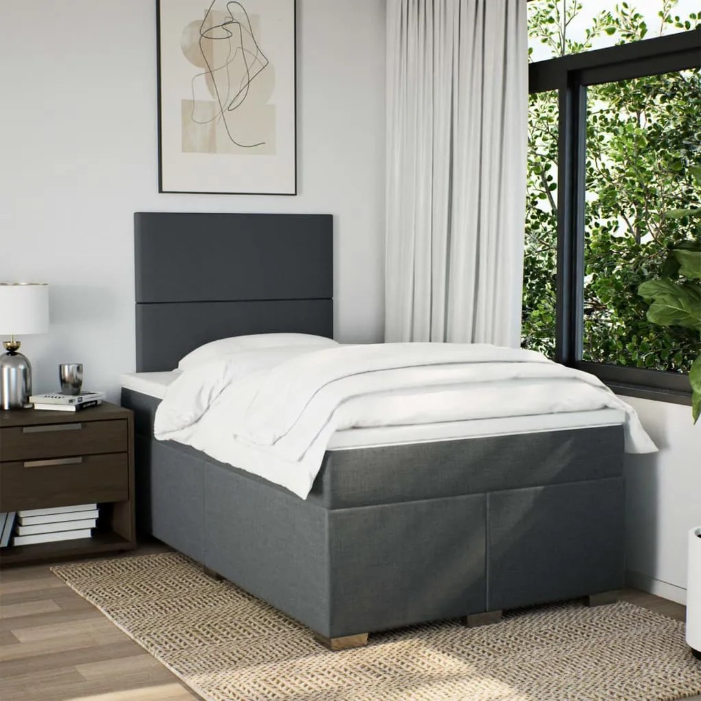Box spring postel s matrací tmavě šedá 120x190 cm textil 3292721