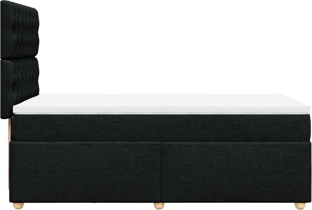 Box spring postel s matrací černá 80 x 200 cm textil 3291116