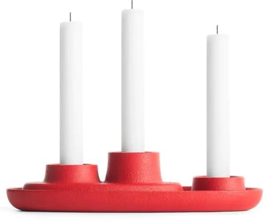 Červený svícen EMKO Aye Aye Three Candles