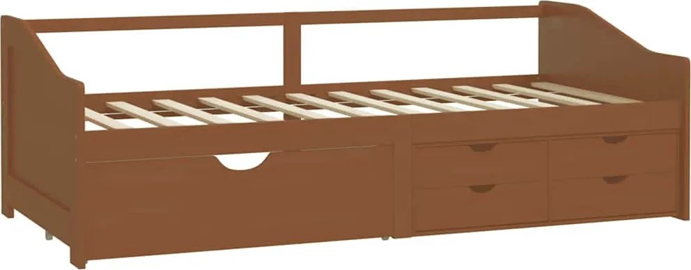 3místná válenda zásuvky medově hnědá masivní borovice 90x200 cm 322171