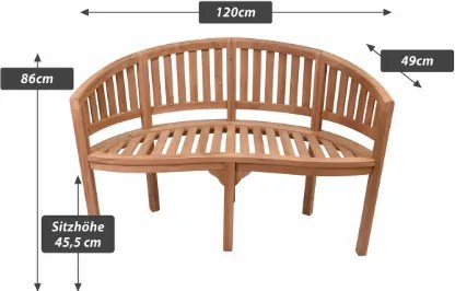 Zahradní teaková lavice, 2místná, ošetřené, 120 cm