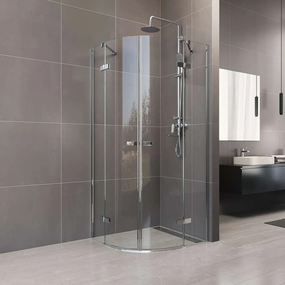 Mereo Mereo, Sprchový kout, Novea, R 550, 90x90x200 cm, pantový, chrom ALU, sklo čiré 6 mm, EC, CK70101Z
