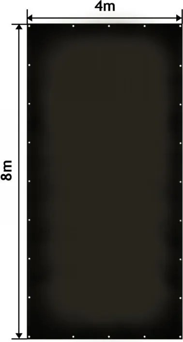 JAGO Plachta 650 g/m², hliníková oka, černá, 4 x 8 m
