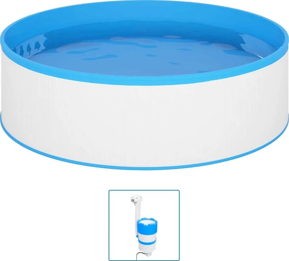 vidaXL Nadzemní bazén se závěsným skimmerem a čerpadlem 350x90 cm [3070801] Barva: Bílá