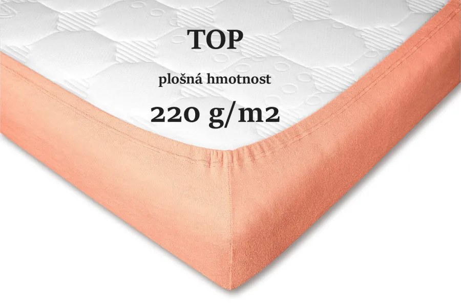 DADKA Froté prostěradlo meruňka Rozměr 120x220x20