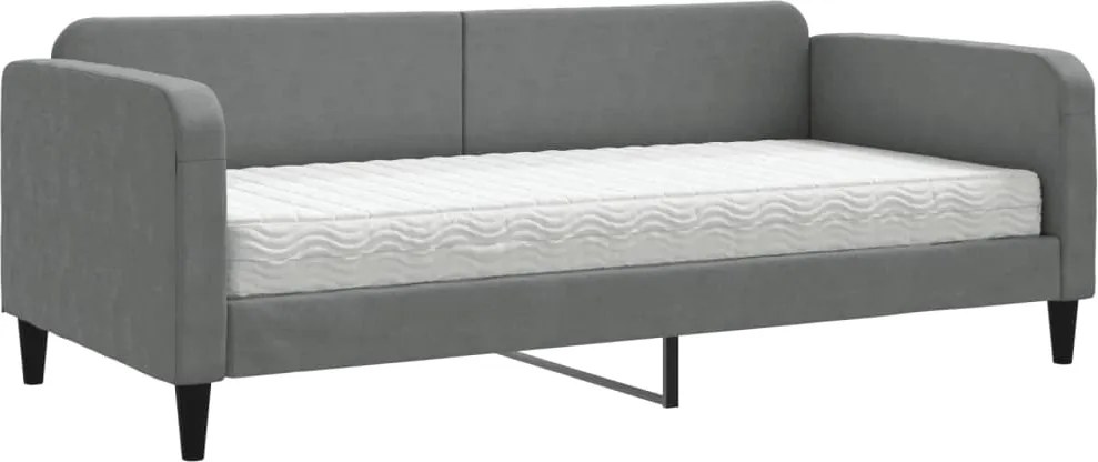 Válenda s matrací tmavě šedá 90 x 190 cm textil 3196809
