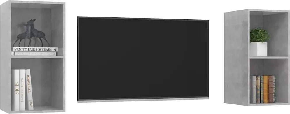 Nástěnné TV skříňky 2 ks betonově šedé kompozitní dřevo 3079848