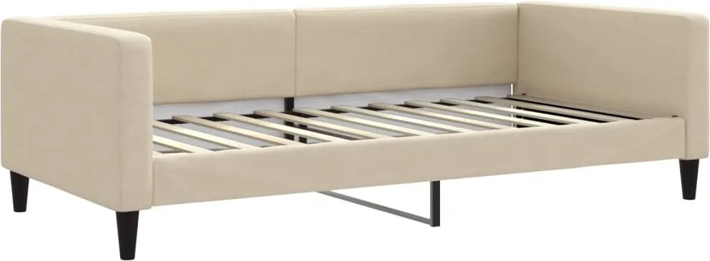 Válenda s matrací krémová 100 x 200 cm textil 3196569