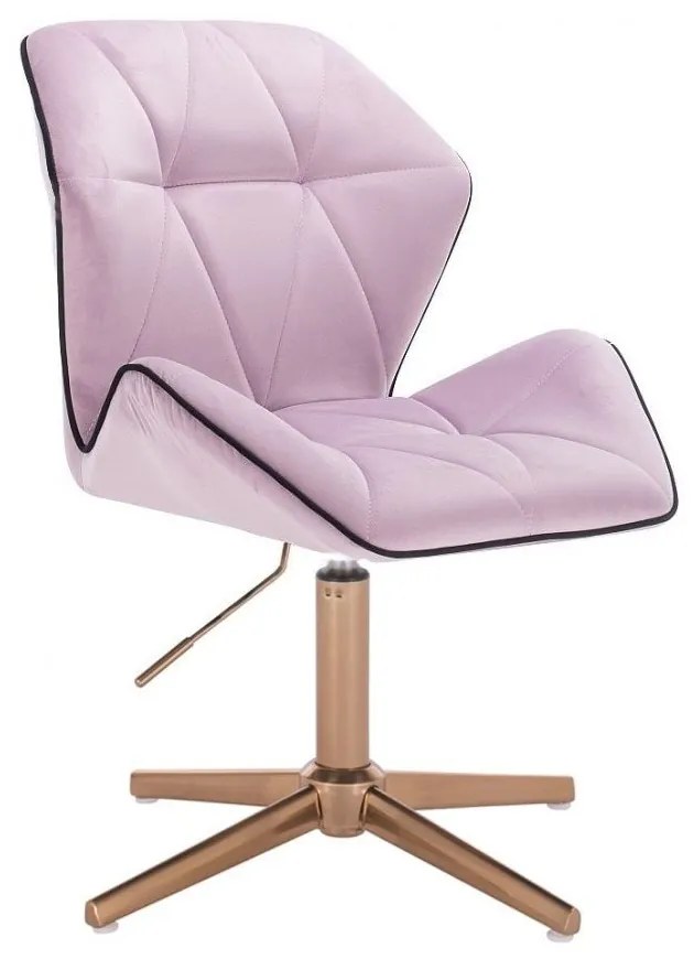 LuxuryForm DESIGN Otočná židle MILANO MAX VELUR na zlatém kříži - levandule