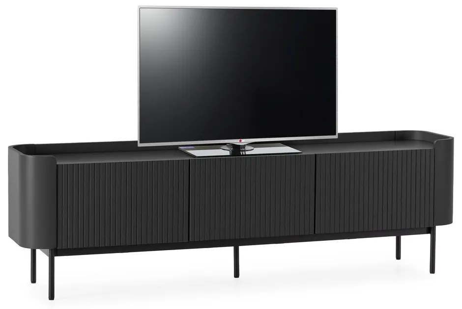 Černý TV stolek 180x55x40 cm Willa – MOME