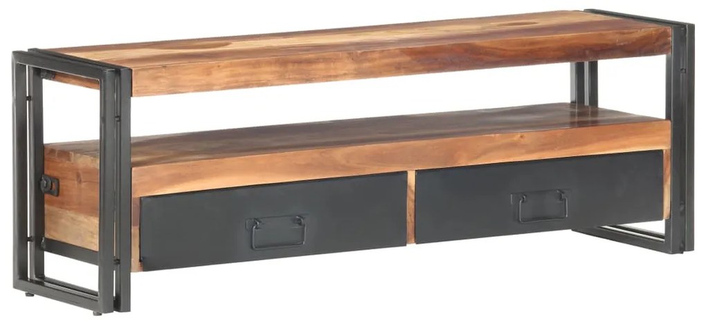 TV stolek Minfie - masivní dřevo s sheeshamovým povrchem | 120x30x40 cm
