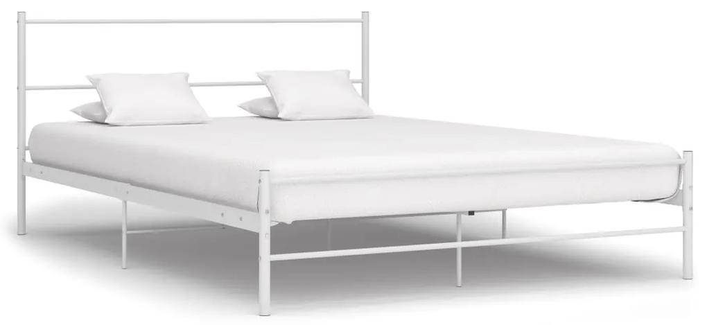 284695 vidaXL Rám postele bílý kov 140 x 200 cm