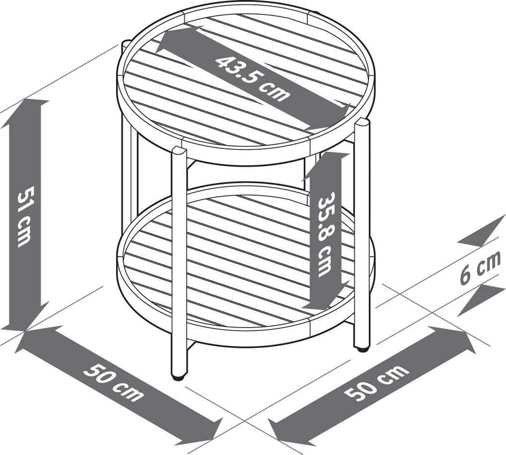 Tchibo - Zahradní odkládací stolek se 2 úrovněmi - barva: hnědá