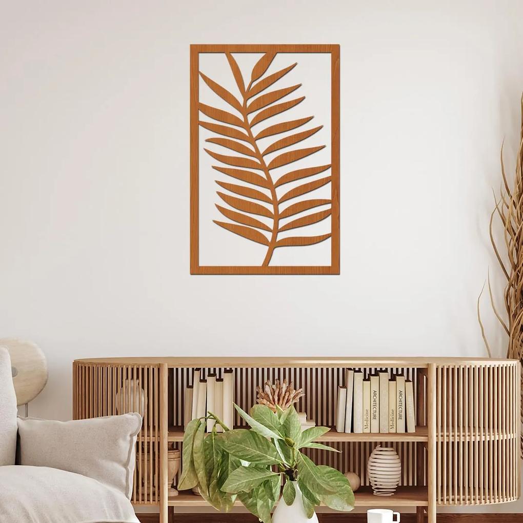 dřevo života Dřevěná dekorace na zeď LIST Rozměry (cm): 52x80, Barevný vzor: Bílá