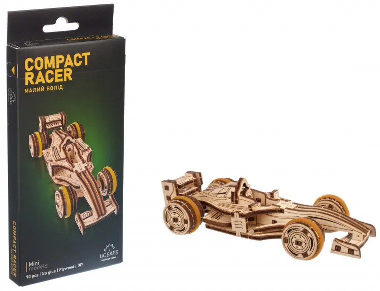 Ugears 3D mechanické puzzle Závoďák compact racer 90 ks