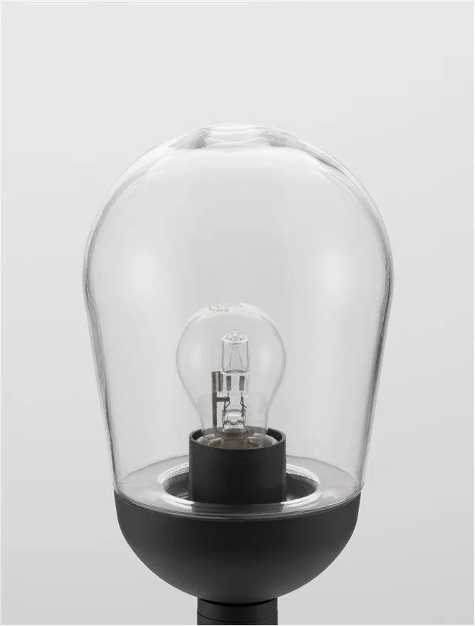 NV 9060196 Venkovní sloupkové svítidlo OMIKA tmavě šedý hliník a čiré sklo E27 1x12W 220-240V bez žárovky IP54 - NOVA LUCE