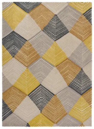 Kusový koberec Rhythm Saffron 40906 Žlutá, Šedá, Béžová, Hnědá, Rozměr 140x200 cm Habitat Kod397140x200cm