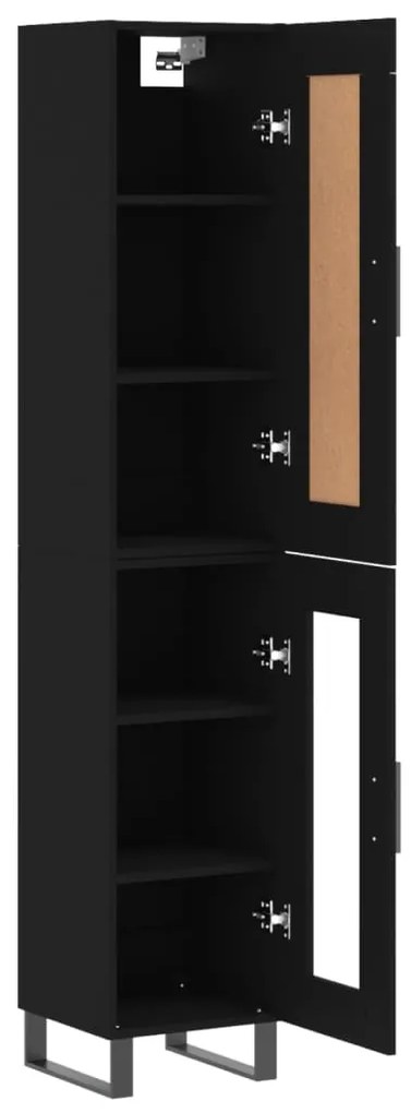 Skříň highboard černá 34,5 x 34 x 180 cm kompozitní dřevo,  3200410