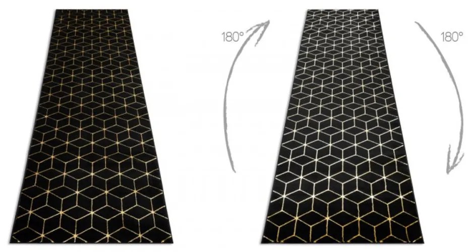 Kusový koberec Jón černý atyp 60x200cm