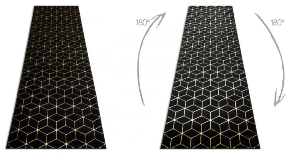 Kusový koberec Jón černý atyp 60x300cm