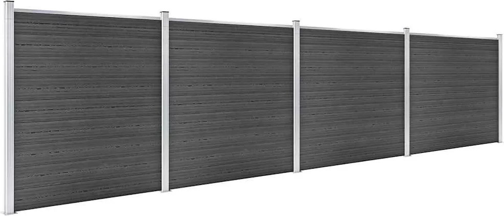 Set plotových dílců WPC 699 x 186 cm černý 3070431