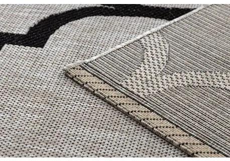 Dywany Luszczow Kusový koberec SIZAL FLOORLUX 20608 Marocká mřížka stříbrný / Černá Rozměr koberce: 160 x 230 cm