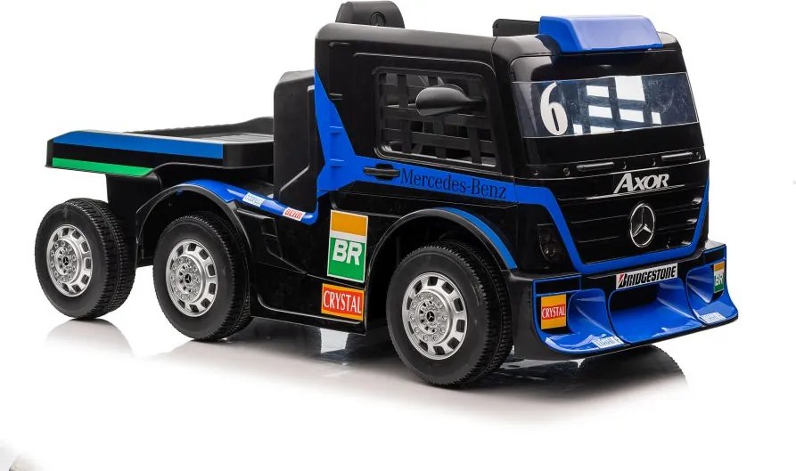 LEAN CARS Elektrické autíčko Mercedes s návěsem XMX622B, LCD, tmavě modré