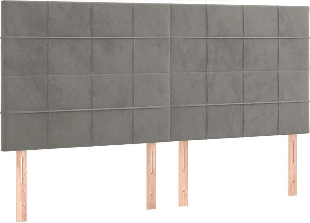 Box spring postel s matrací světle šedá 200x200 cm samet 3129231