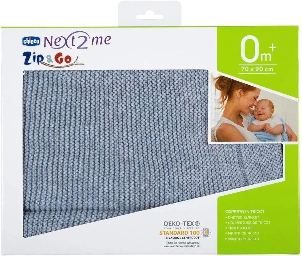 Chicco Deka pletená Tricot Blanket 70 x 90 cm Light Grey