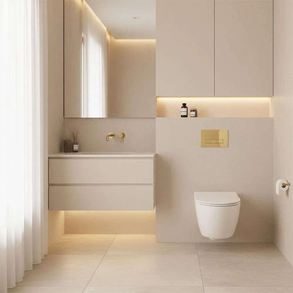 Tlačítko k WC podomítkovým systémům REA HD K011A-Q, zlatá