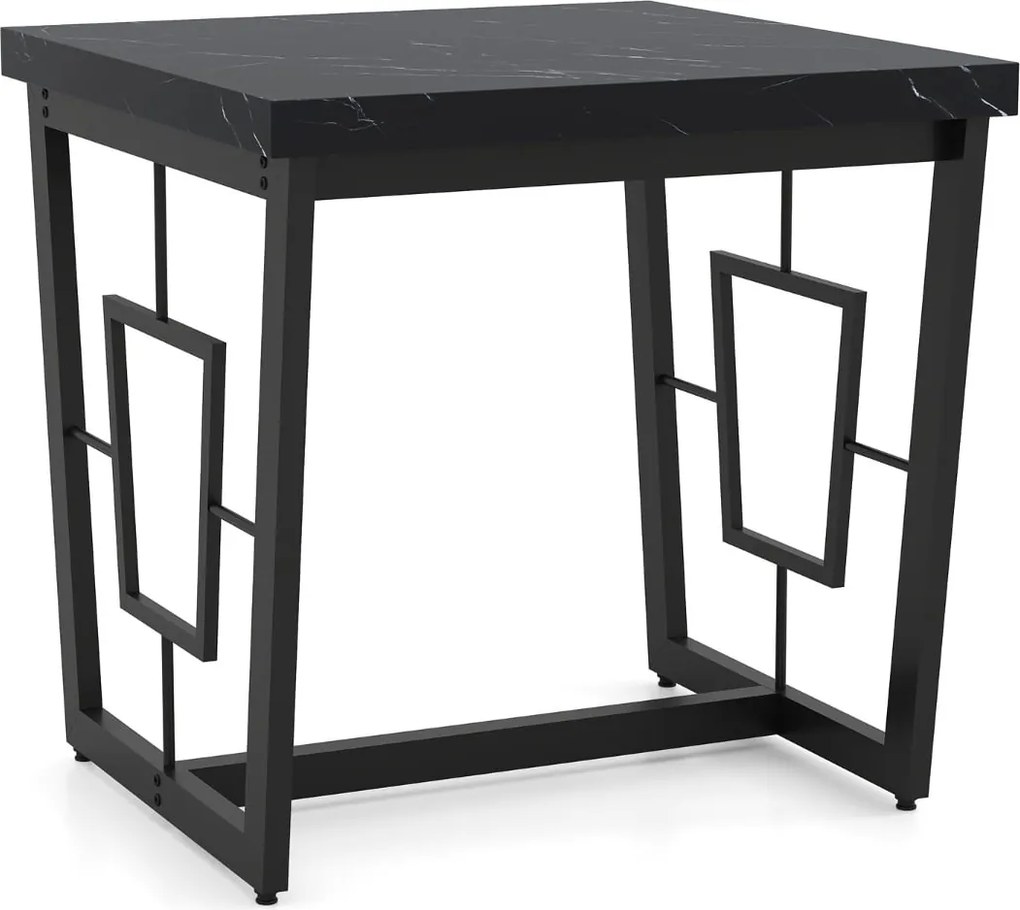 Costway Mramorový čtvercový odkládací stolek Moderní s deskou z umělého mramoru