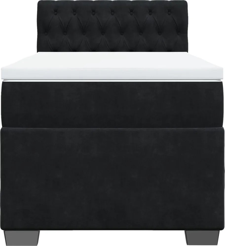 Box spring postel s matrací černá 90x190 cm samet 3288494