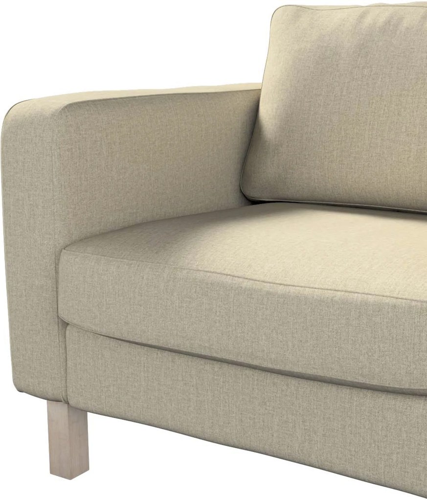 Potah na křeslo IKEA Karlstad, krátký barva béžová látka pletený vzor