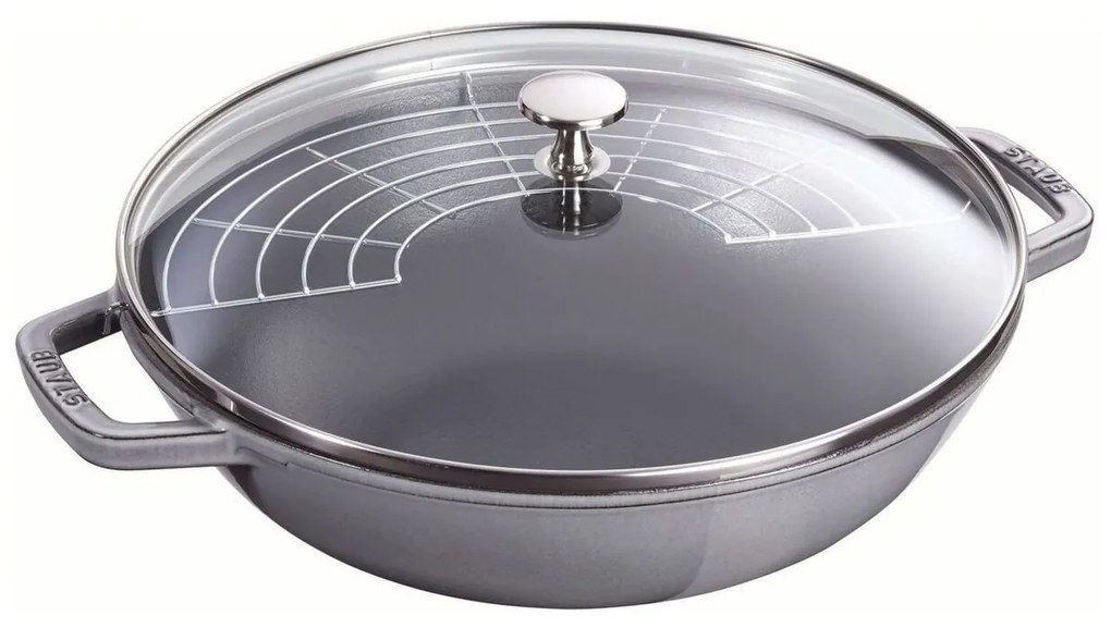 Staub pánev wok se skleněnou poklicí 30 cm/4,4 l grafitově šedá, 1312918