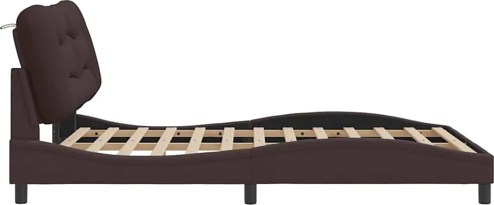 Rám postele bez matrace Hvar tmavě hnědý 140 x 190 cm textil 3207768